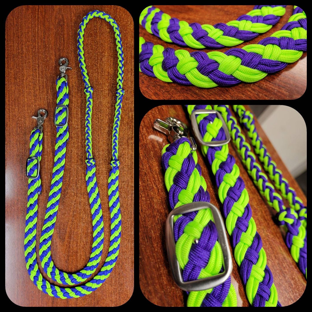 Reins Loop Reins Paracord Reins Braided Barrel Racing Trail Riding ...