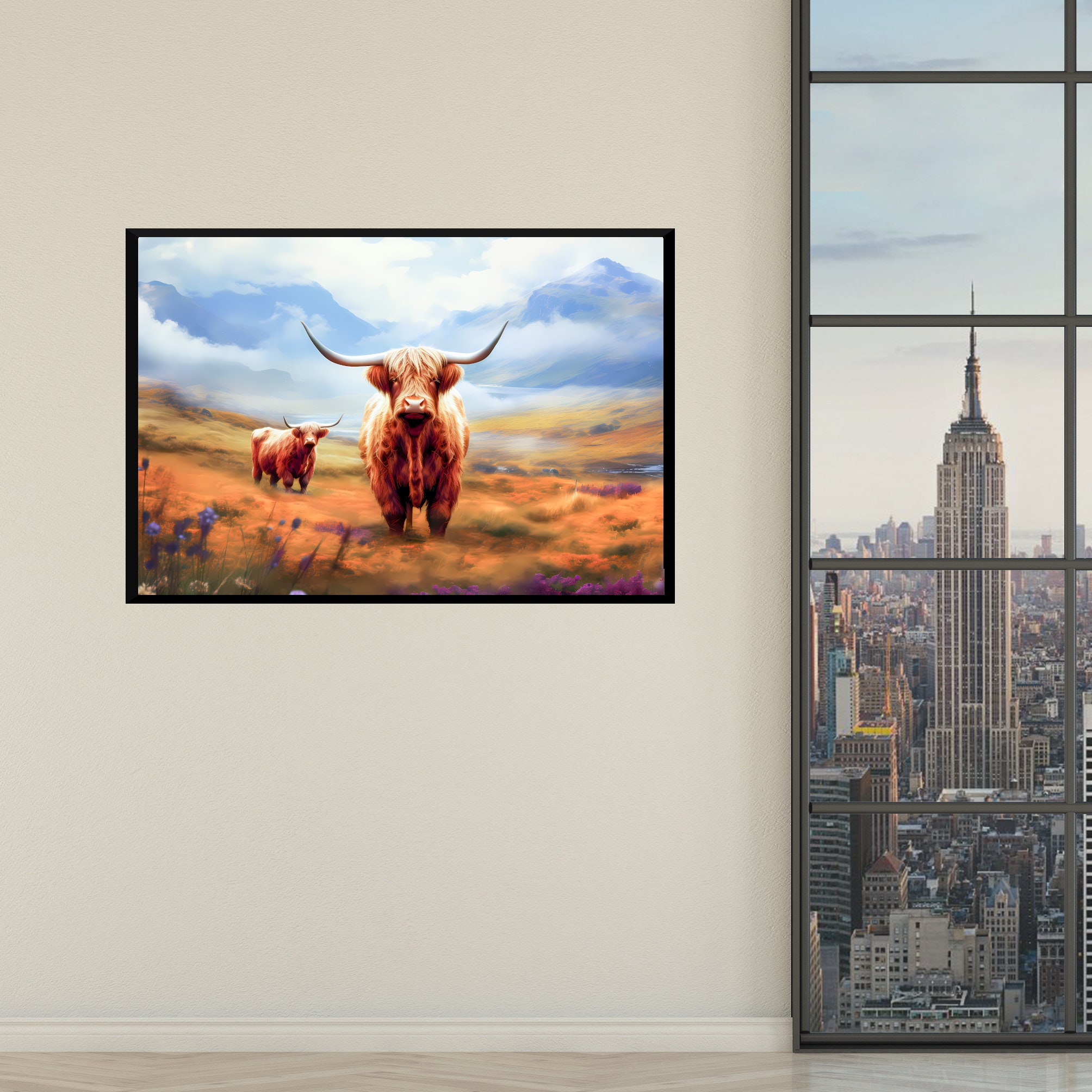 Highland Cow Digital Download, Cattle Downloadable Print, Digital Cow ...