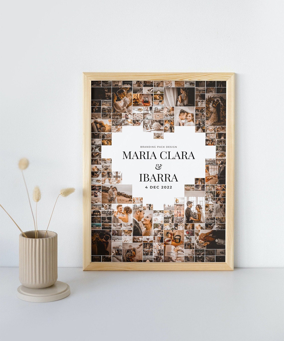 Printable Custom Photo Collage Wall Art Template - Etsy