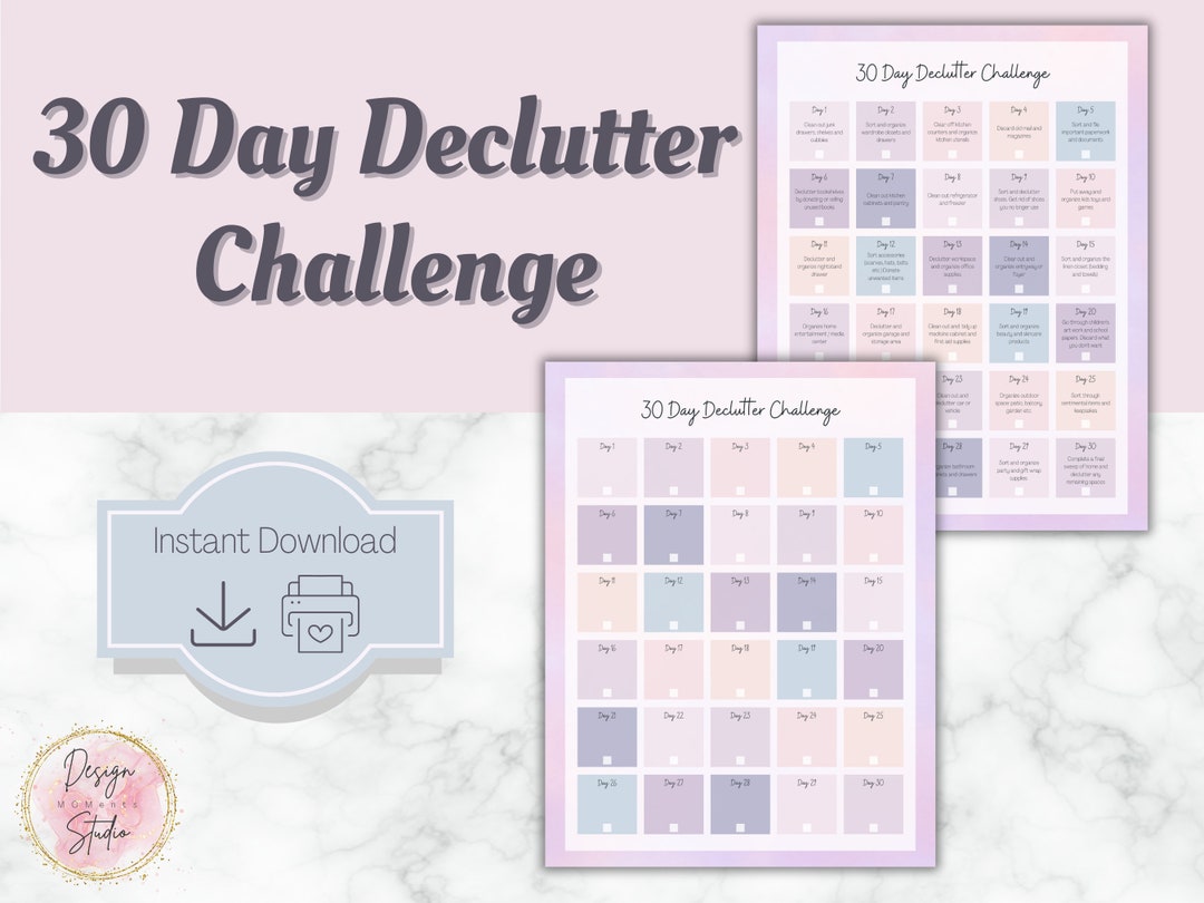 Declutter Challenge Printable for Your House Cleaning Planner Schedule ...