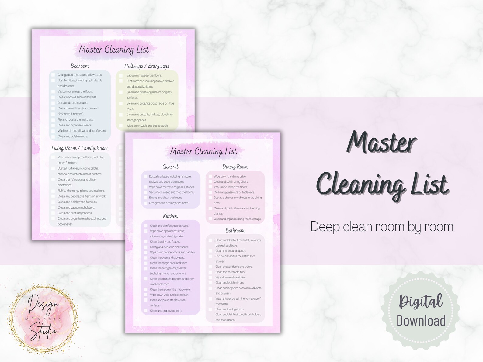 House Cleaning Checklist for Cleaning Schedule Declutter Challenge ...