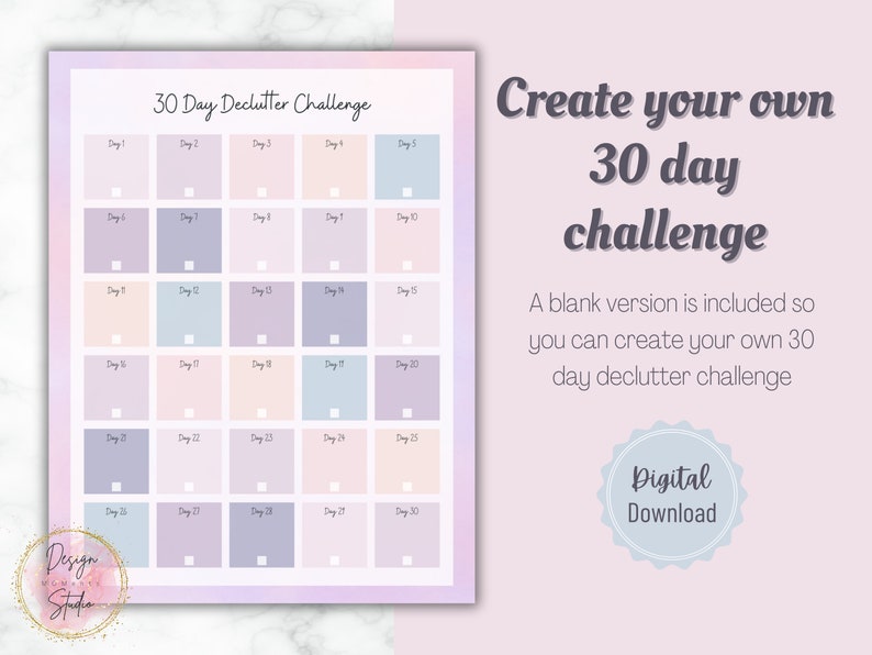 Declutter Challenge Printable for Your House Cleaning Planner Schedule ...
