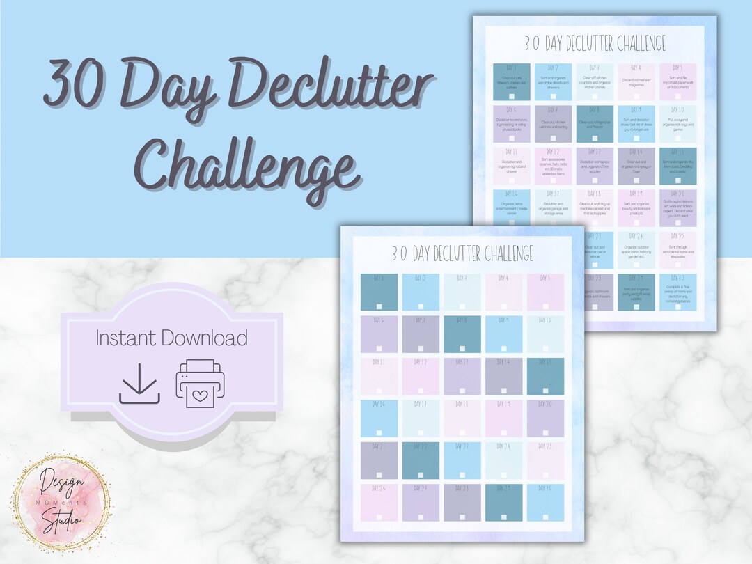 Declutter Challenge Printable for Your House Cleaning Planner Schedule ...