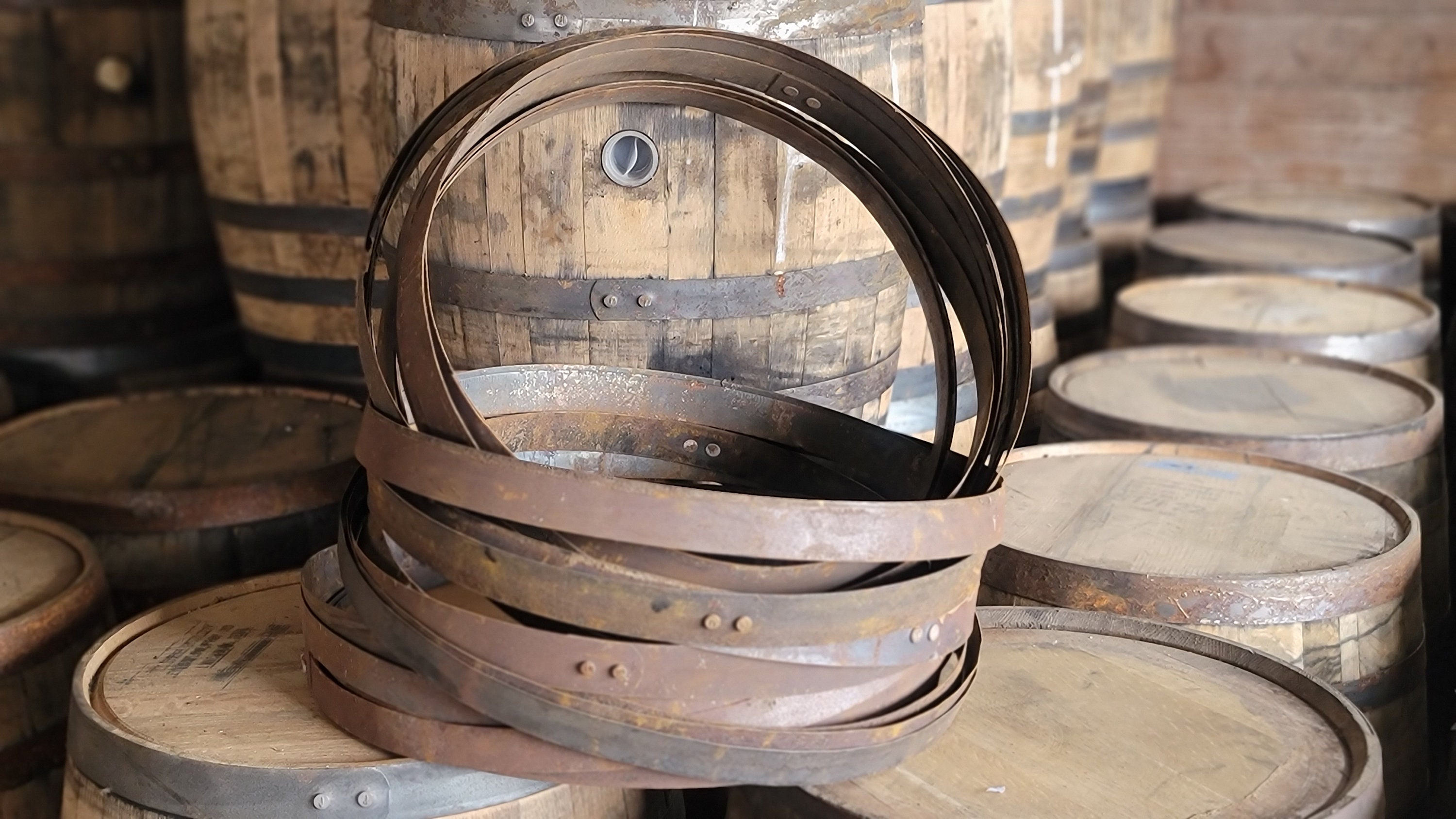 Whiskey Barrel Hoops, Barrel Bands, Barrel Rings, Authentic Metal Hoops ...