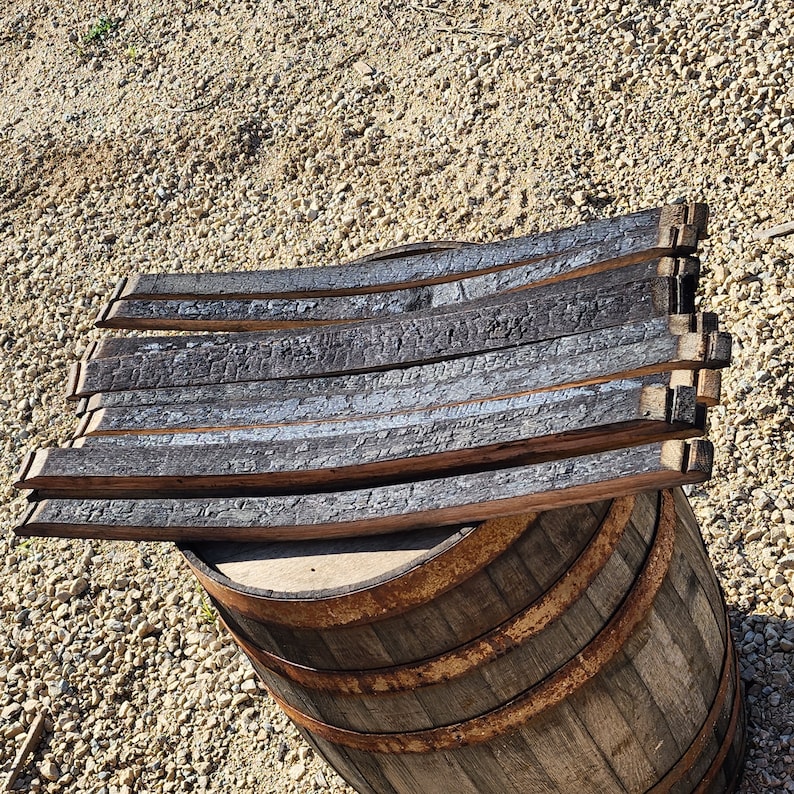 SET OF 10 Authentic Whiskey Barrel Staves, Bourbon Barrel Staves ...