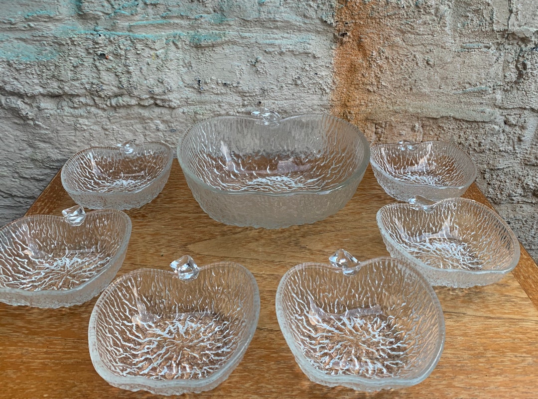 6 Ravenhead Siesta Textured Glass Apple Shaped Dishes and - Etsy