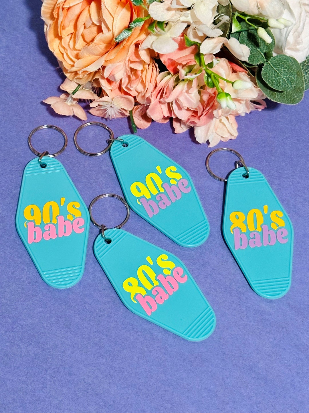 80's Babe Key Chain, 90's Babe Motel Key Chain, Retro Key Accessories ...
