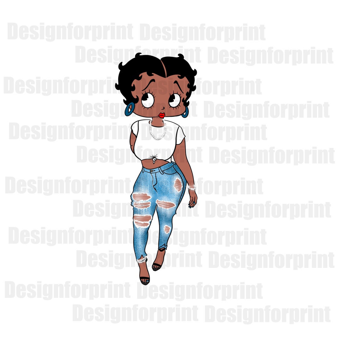 Betty Boop Png Black Betty Boop Png Ript Jeans Dtg Etsy Uk