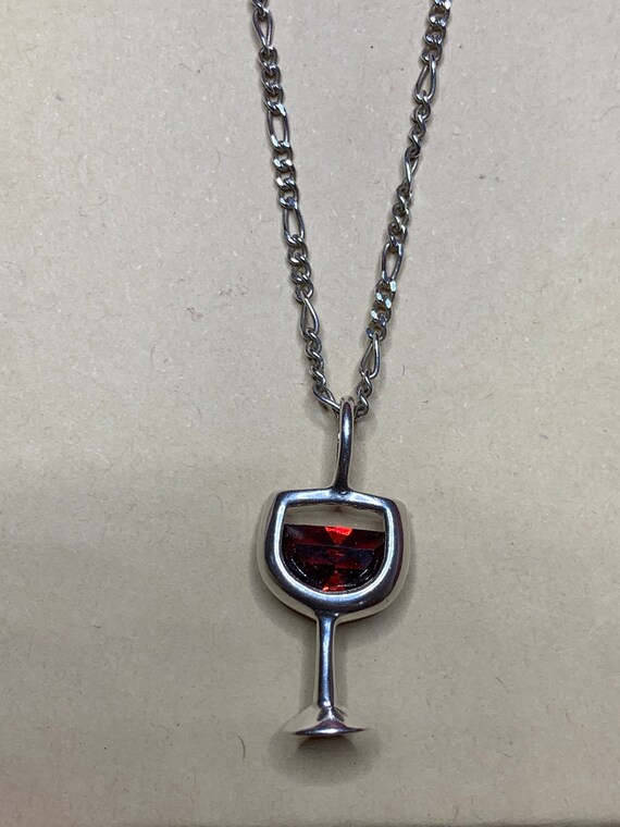 sterling and garnet wine - Gem