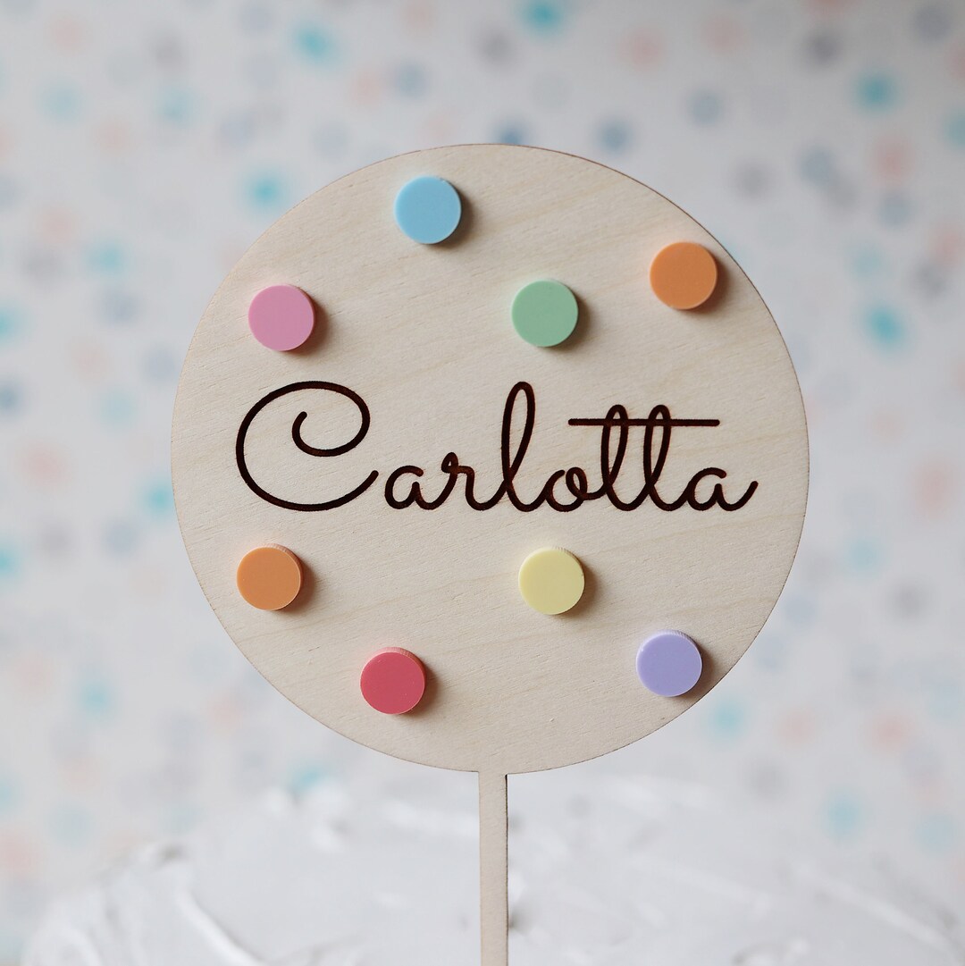 Cake Topper Dots Made of Wood Personalized - Etsy