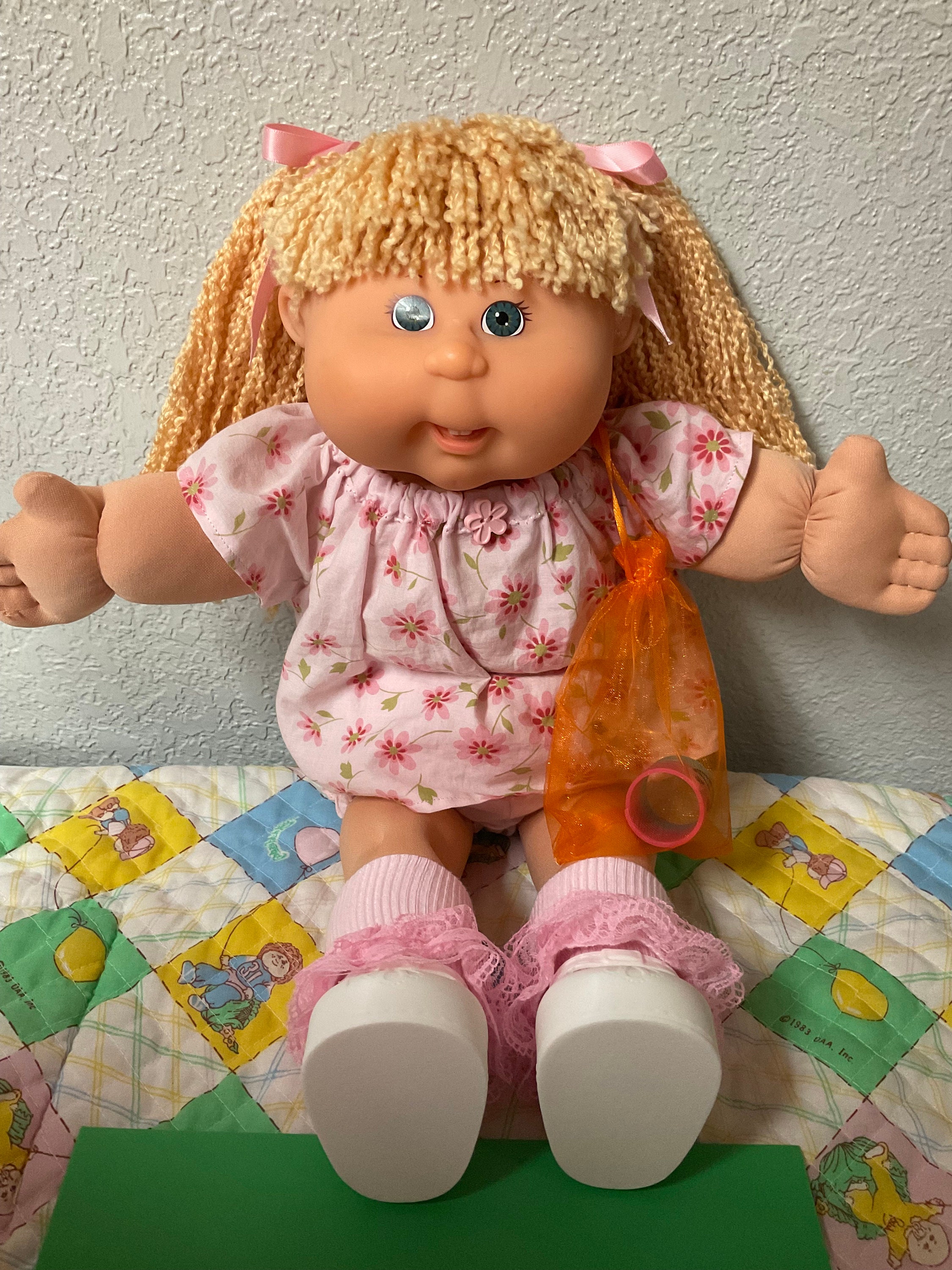 Vintage Cabbage Patch Kid Girl Play Along PA-1 Butterscotch Hair Green ...