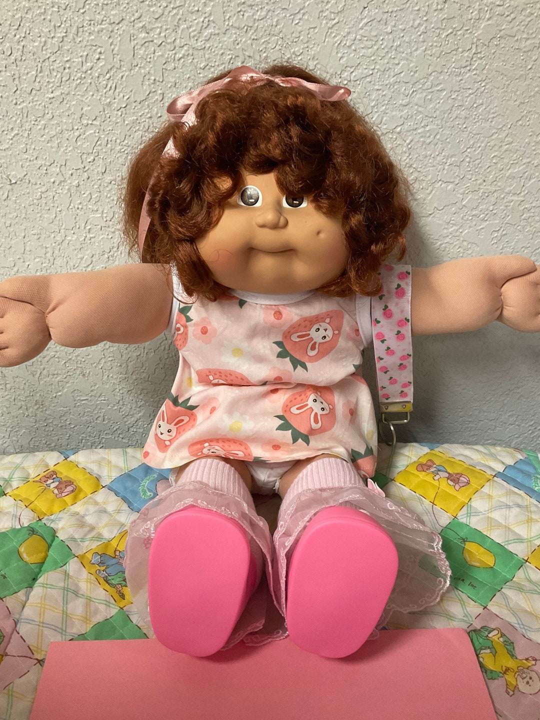 Vintage Cabbage Patch Kid Girl Auburn Cornsilk Hair Brown Eyes Head Mold 8 Collectibles ...