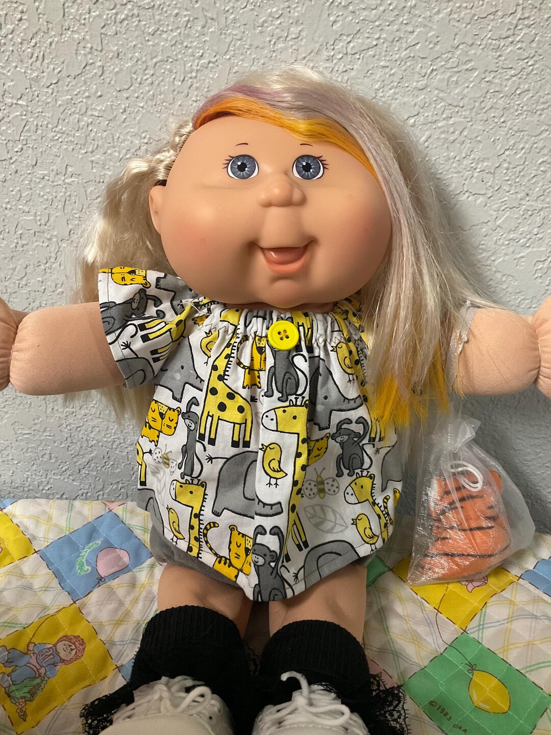 Vintage Cabbage Patch Kid Play Along Girl PA-5 Blonde Cornsilk Hair ...