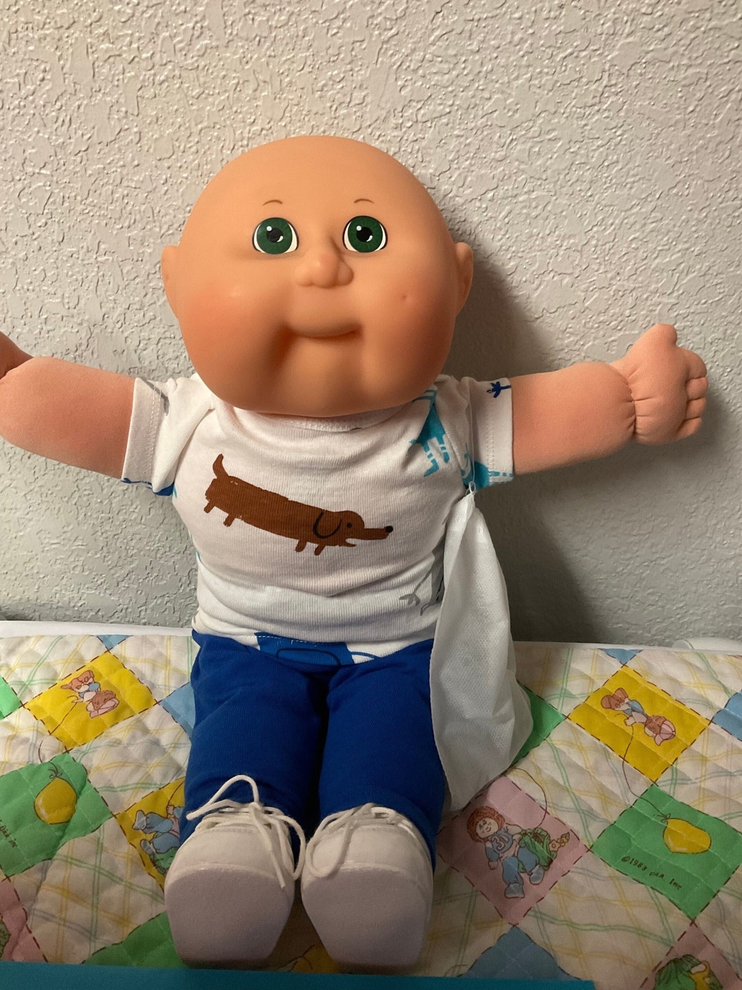 RARE Vintage Cabbage Patch Kid TRU 1st Edition K-5 Bald Boy Green Eyes ...