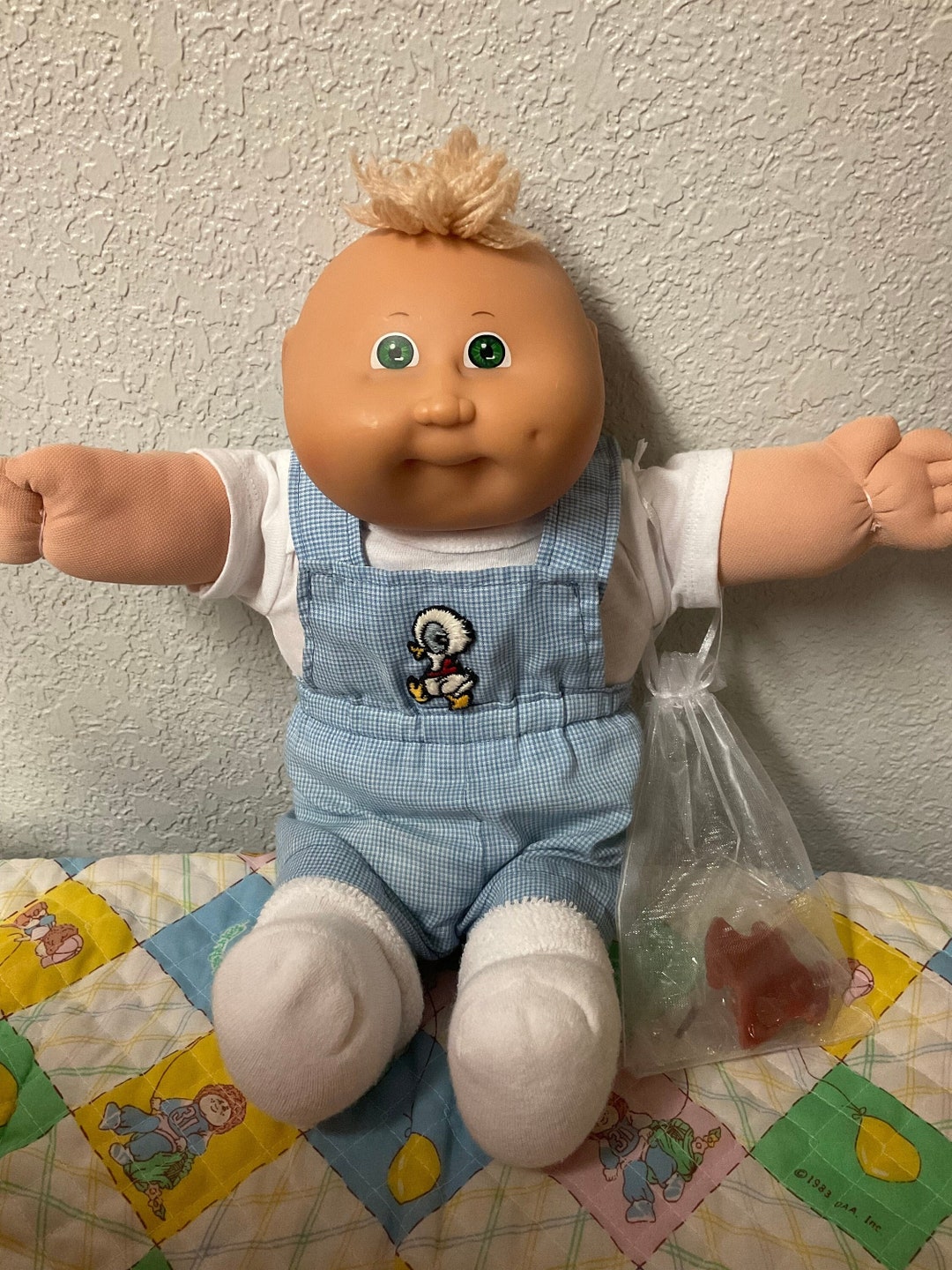 Vintage Cabbage Patch Kid Preemie Boy Wheat Tuft of Hair Green Eyes ...