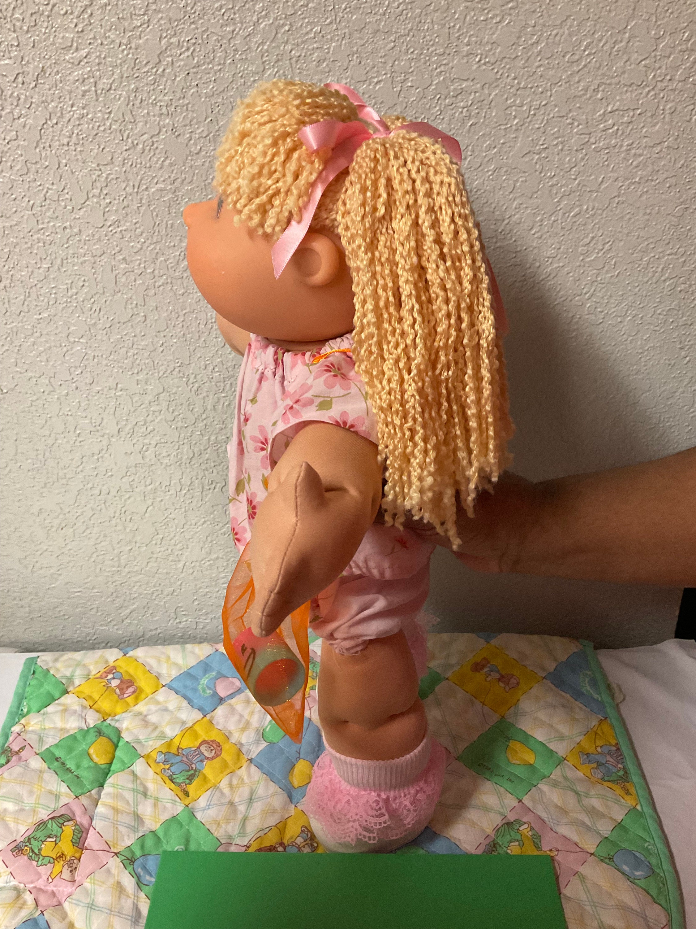 Vintage Cabbage Patch Kid Girl Play Along PA-1 Butterscotch Hair Green ...