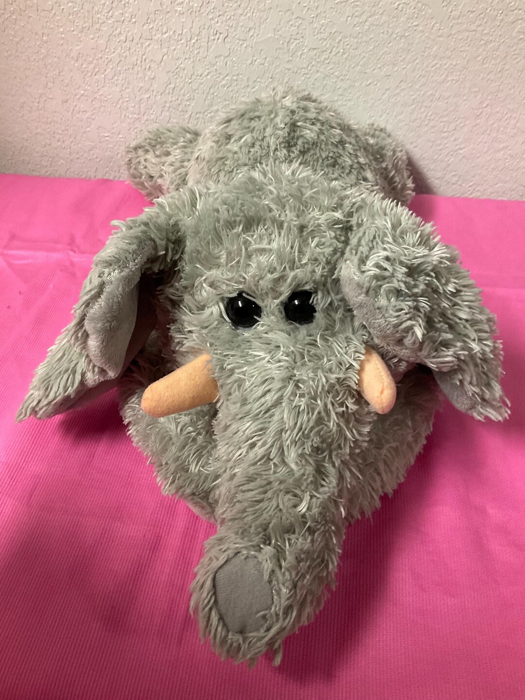 Vintage Plush Gray Elephant: Fuzzy Stuffed Animal Toy - Etsy