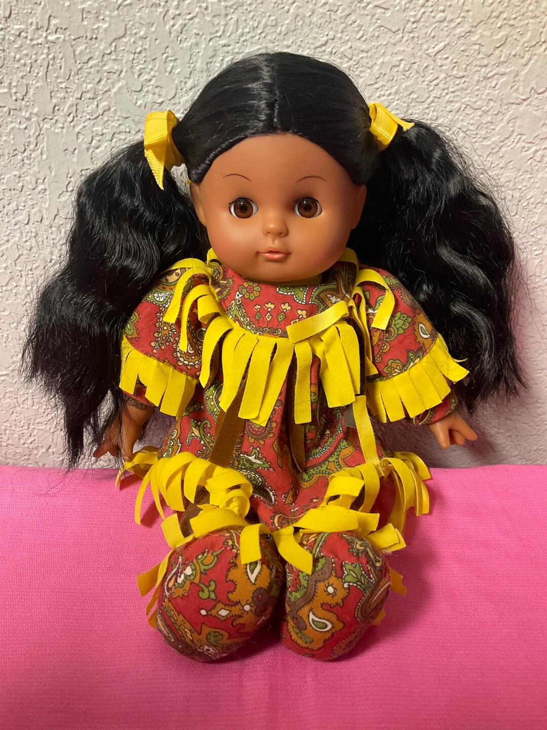 Gi-go Toys Native American or Indian Doll Vinyl Face & Hands Cloth Body ...