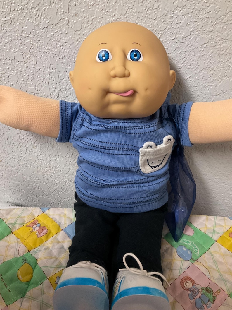 RARE Vintage Cabbage Patch Kid Bald Boy Blue Eyes IC6 Made in Taiwan ...