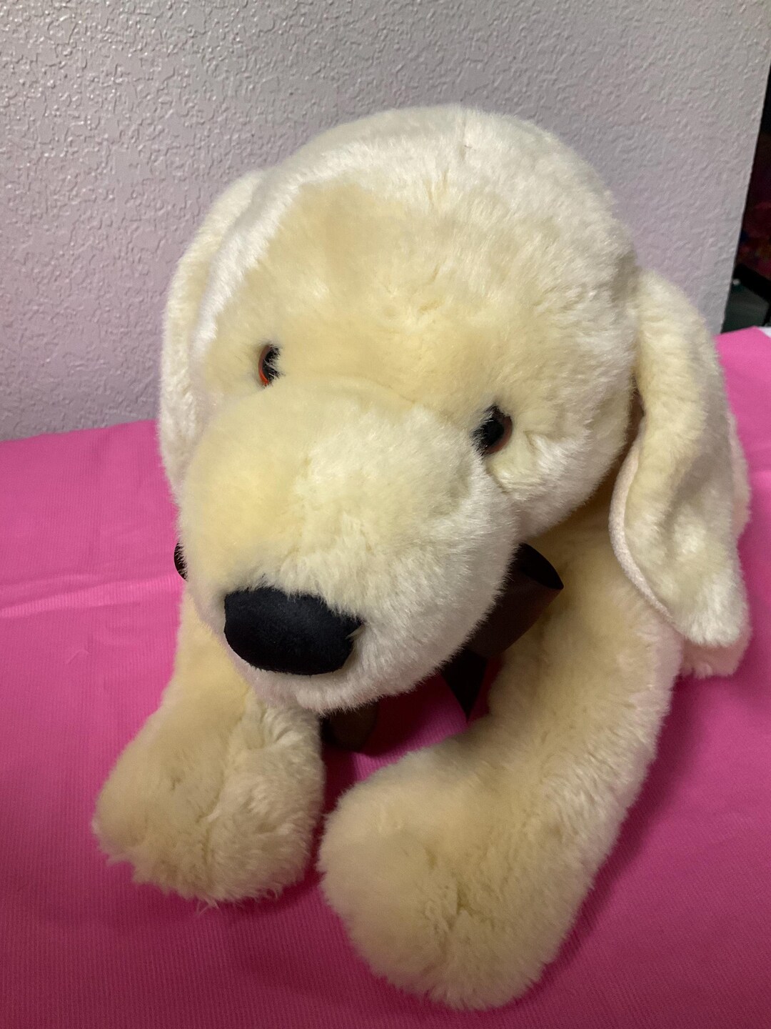 GUND Medium Cooper Yellow Labrador Dog Brown Bow Stuffed Animals Plush ...