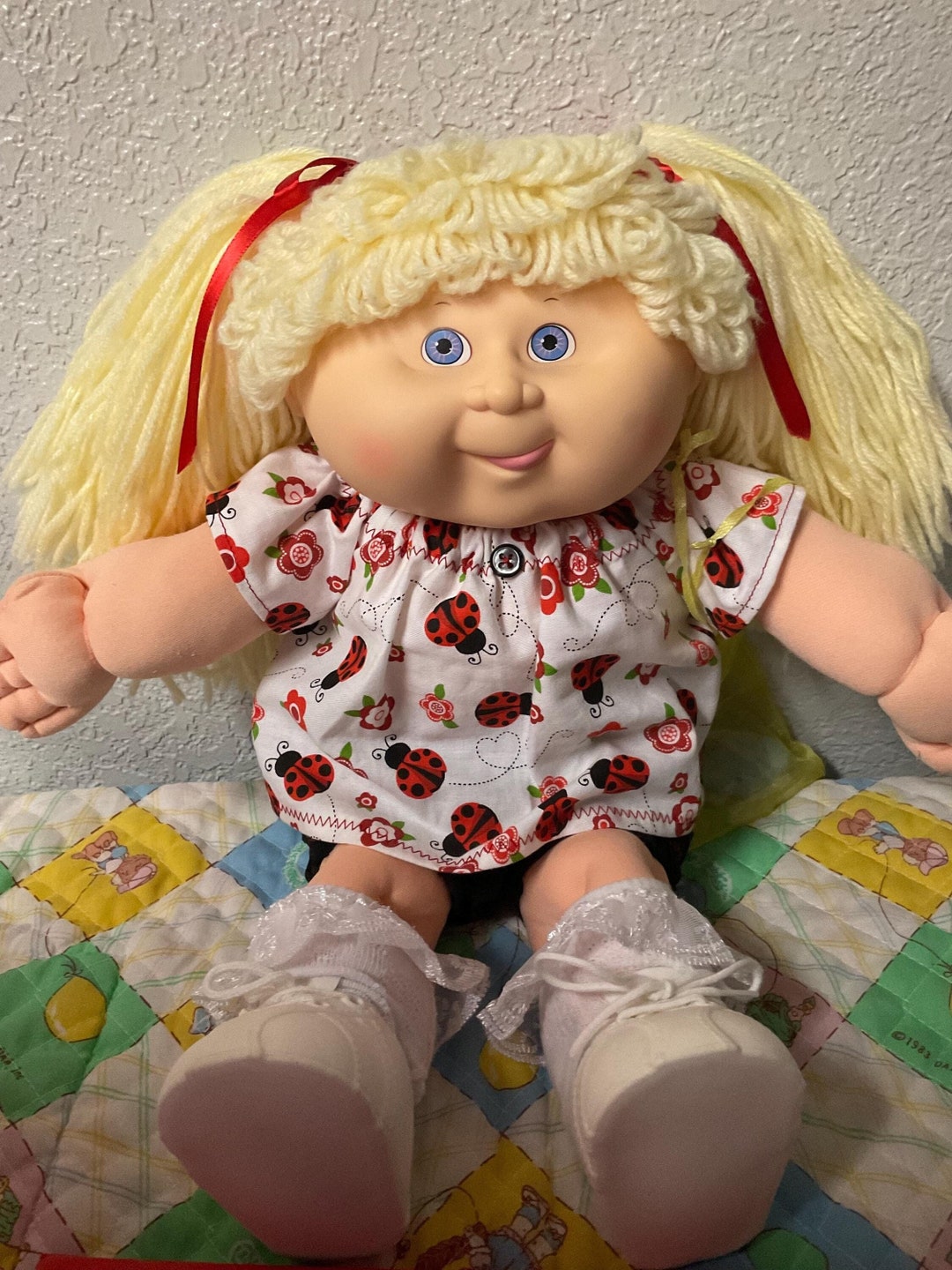 Vintage Cabbage Patch Kid: HTF Lemon Hair, Lavender Eyes, Handmade ...
