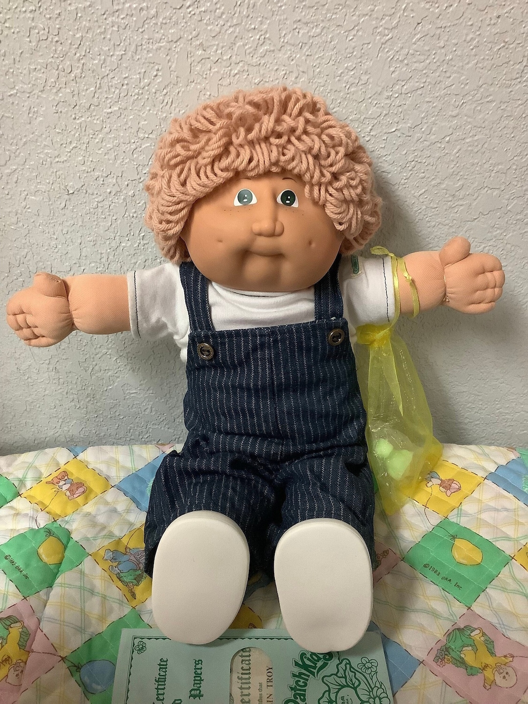 First Edition Vintage Cabbage Patch Kid Boy Wheat Loops Green Eyes Hong ...