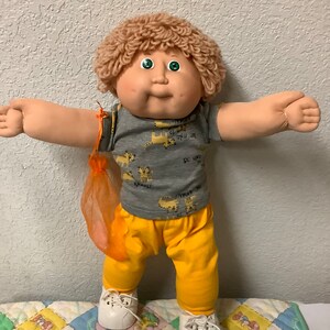 RARE Vintage Cabbage Patch Kid Boy Head Mold 12 P&L on Tag Wheat Loops ...