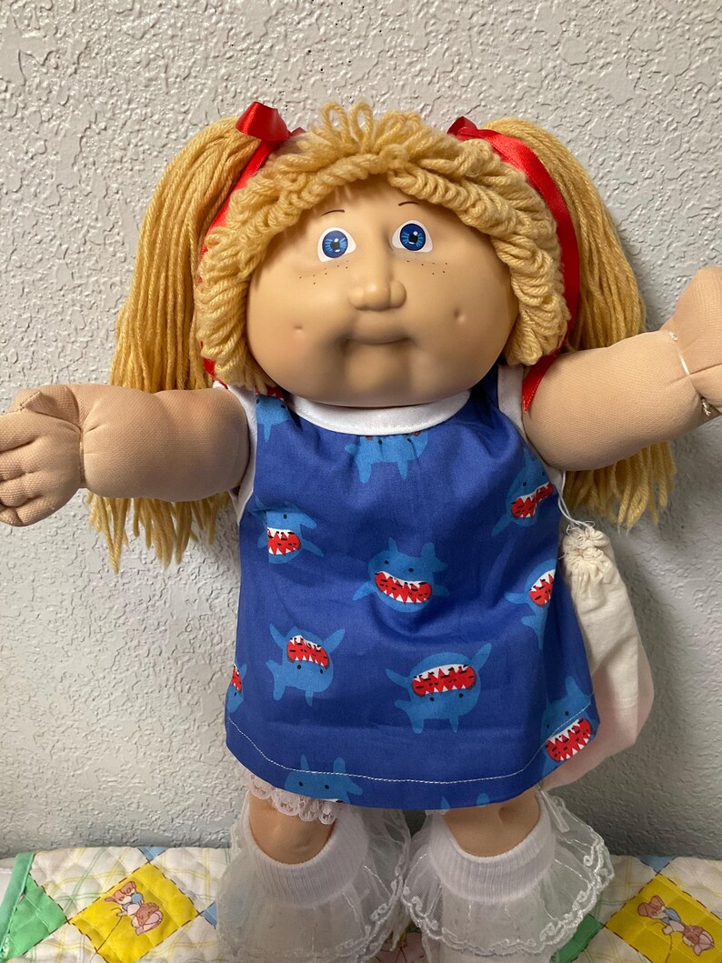 Vintage First Edition Cabbage Patch Kid Girl Butterscotch Hair Blue ...