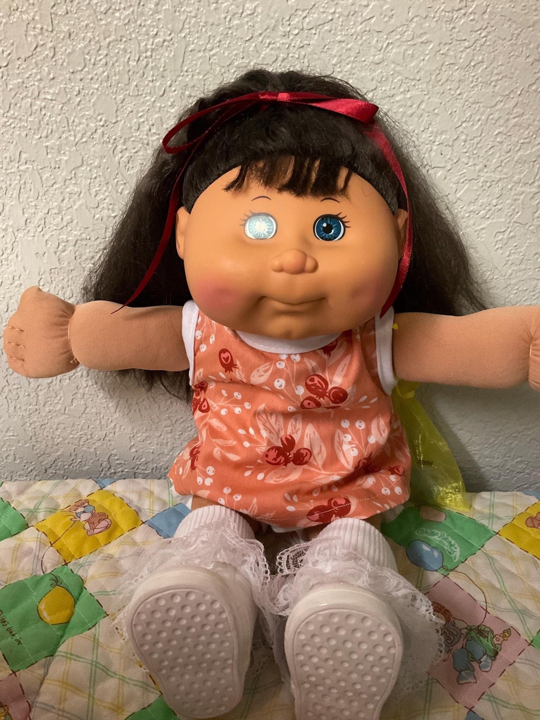 Cabbage Patch Kid Hispanic Girl African American Black Hair Blue Eyes ...