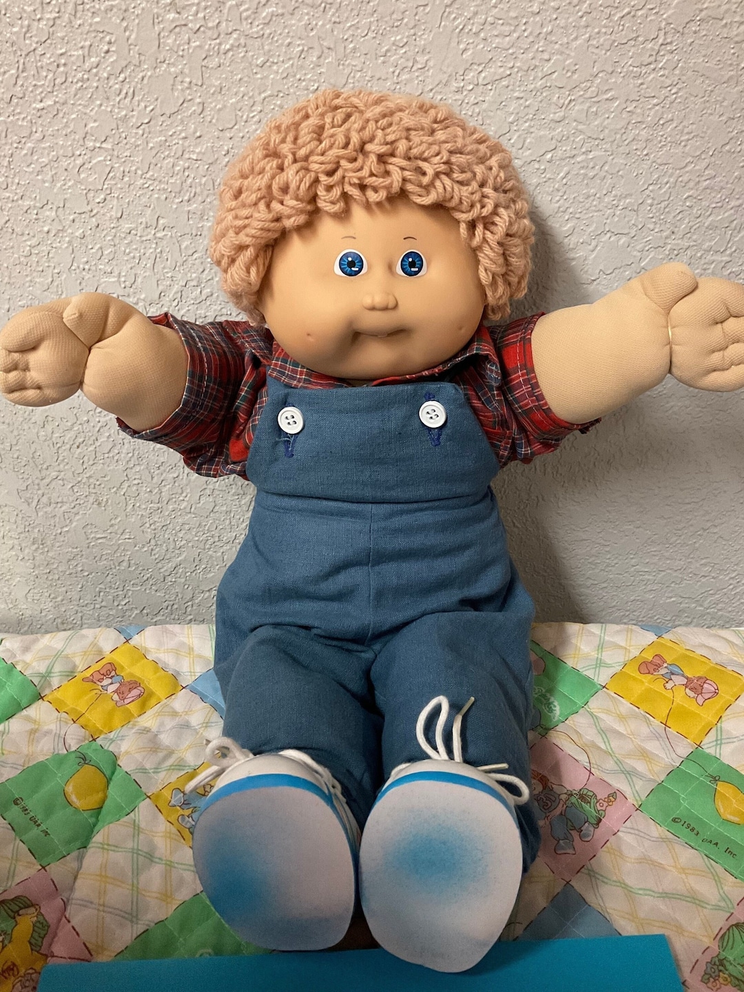 Vintage Cabbage Patch Kid Boy Hard to Find Wheat Hair Blue Eyes Head ...