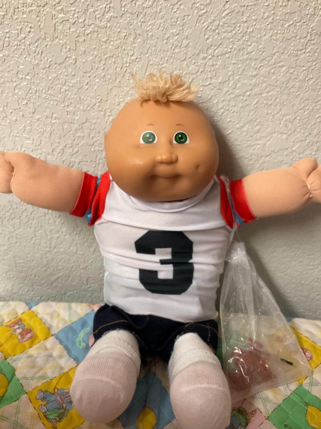 Vintage Cabbage Patch Kid Preemie Boy Wheat Tuft of Hair Green Eyes ...