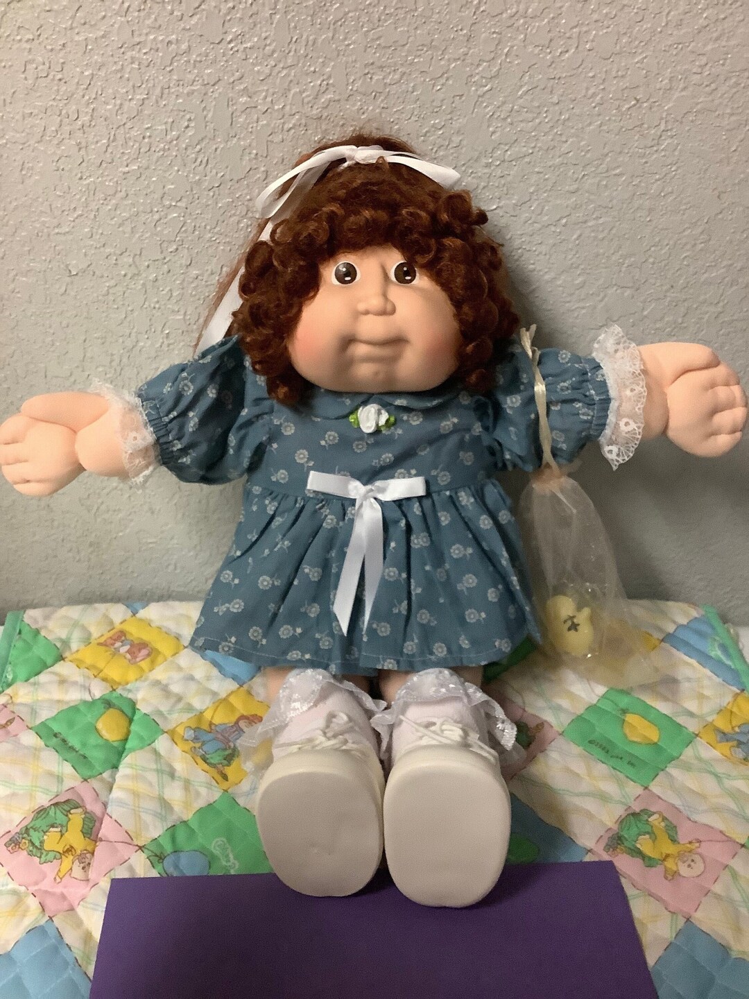 RARE Vintage Cabbage Patch Kid Head Mold 16 Auburn Cornsilk Hair Brown ...