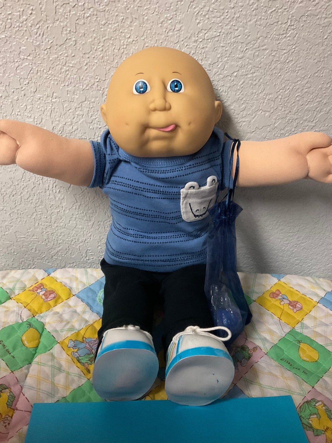 RARE Vintage Cabbage Patch Kid Bald Boy Blue Eyes IC6 Made in Taiwan ...