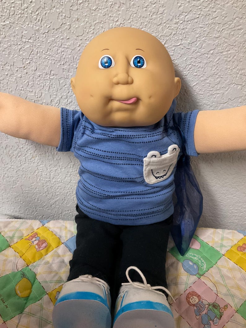 RARE Vintage Cabbage Patch Kid Bald Boy Blue Eyes IC6 Made in Taiwan ...