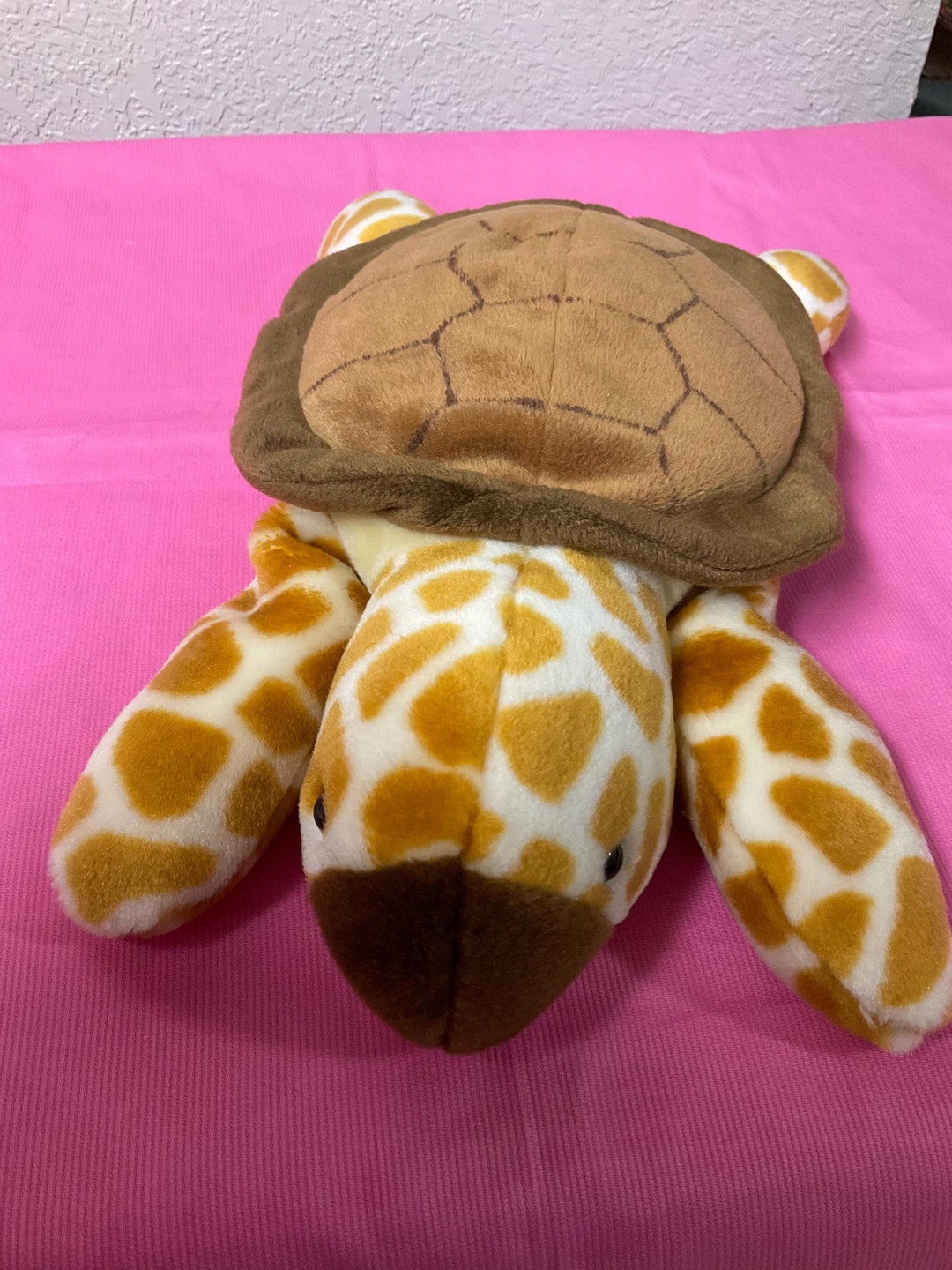 Brown & White Plush Turtle - Cuddlekins Turtle Stuffie - Etsy