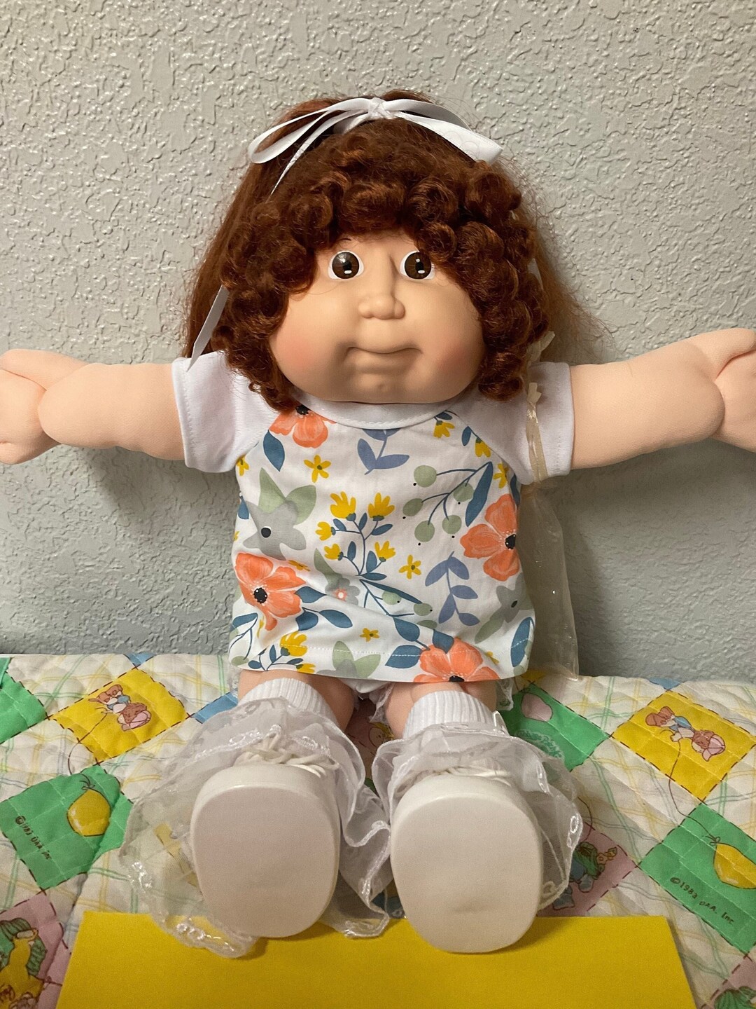 RARE Vintage Cabbage Patch Kid Head Mold #16 Auburn Cornsilk Hair Brown ...