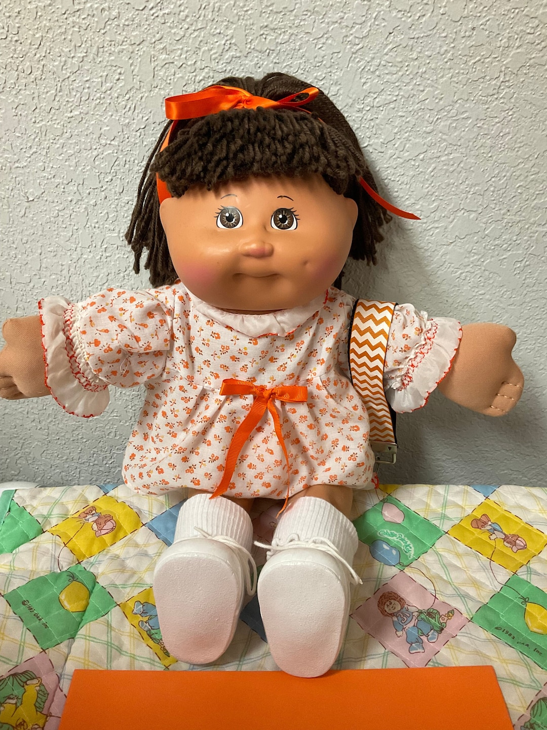 RARE Cabbage Patch Kid Girl Doll WCT-81K O.A.A. Brown Hair Brown Eyes ...