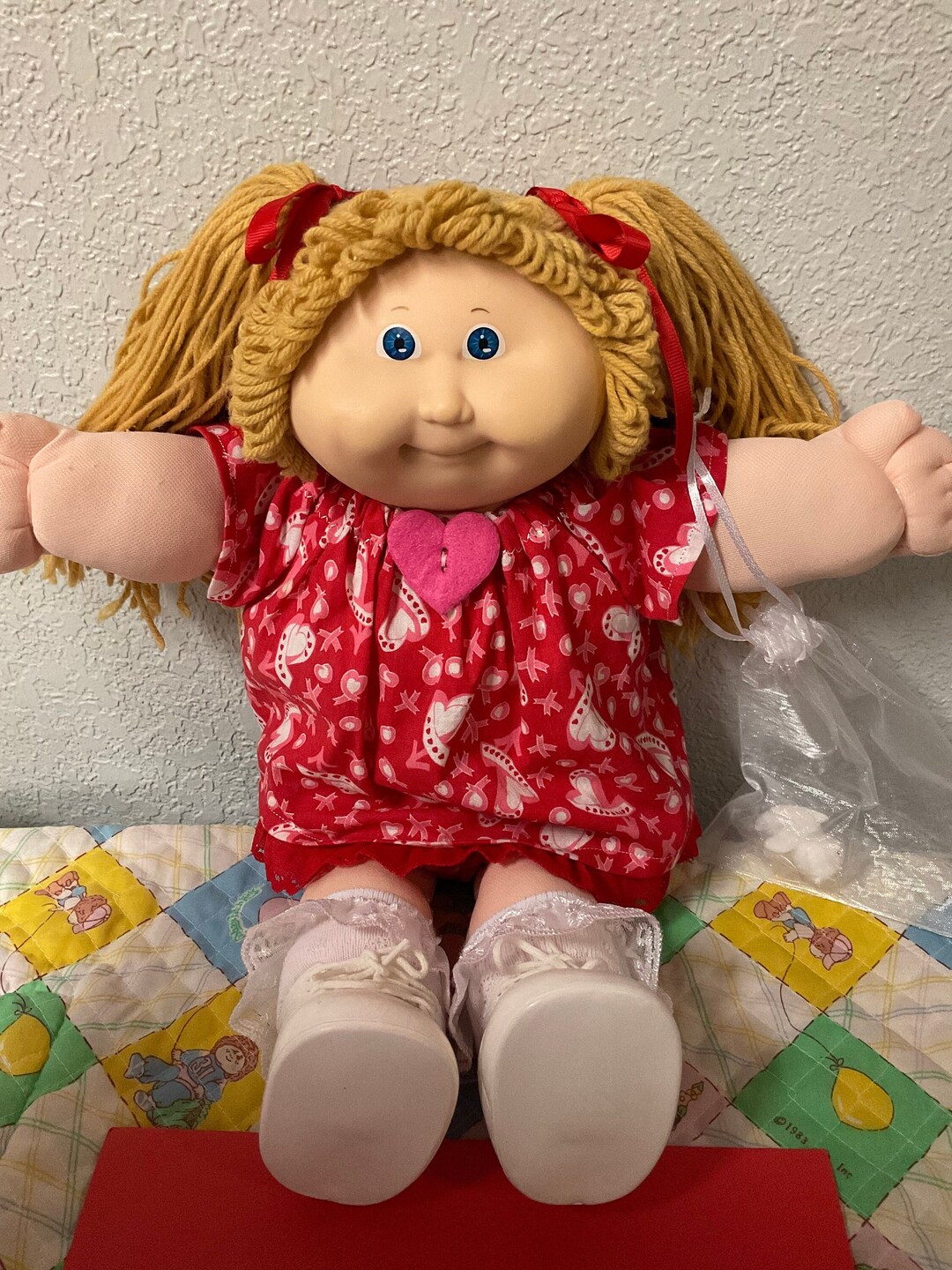Vintage Cabbage Patch Kid Girl Hard to Find HM15 Butterscotch Hair Blue ...