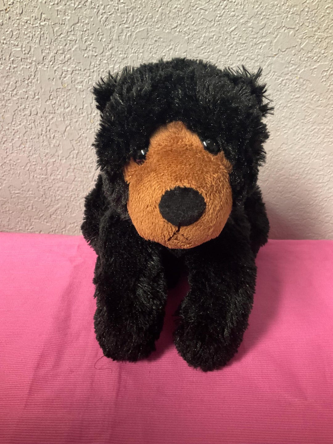 Vintage Plush Black Bear With Brown Face Stuffed Animals Plush Toys ...