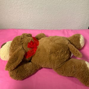 Goffa International Plush Floppy Brown Dog With Red Bow Stuffed Animals ...