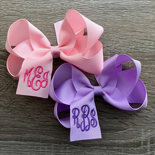 Monogrammed Hair Bow - Etsy