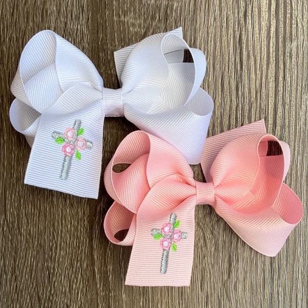 Baptism Hair Bow - Etsy