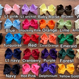 5 Inch Monogrammed Boutique Hair Bows, Initial Embroidered Bow ...