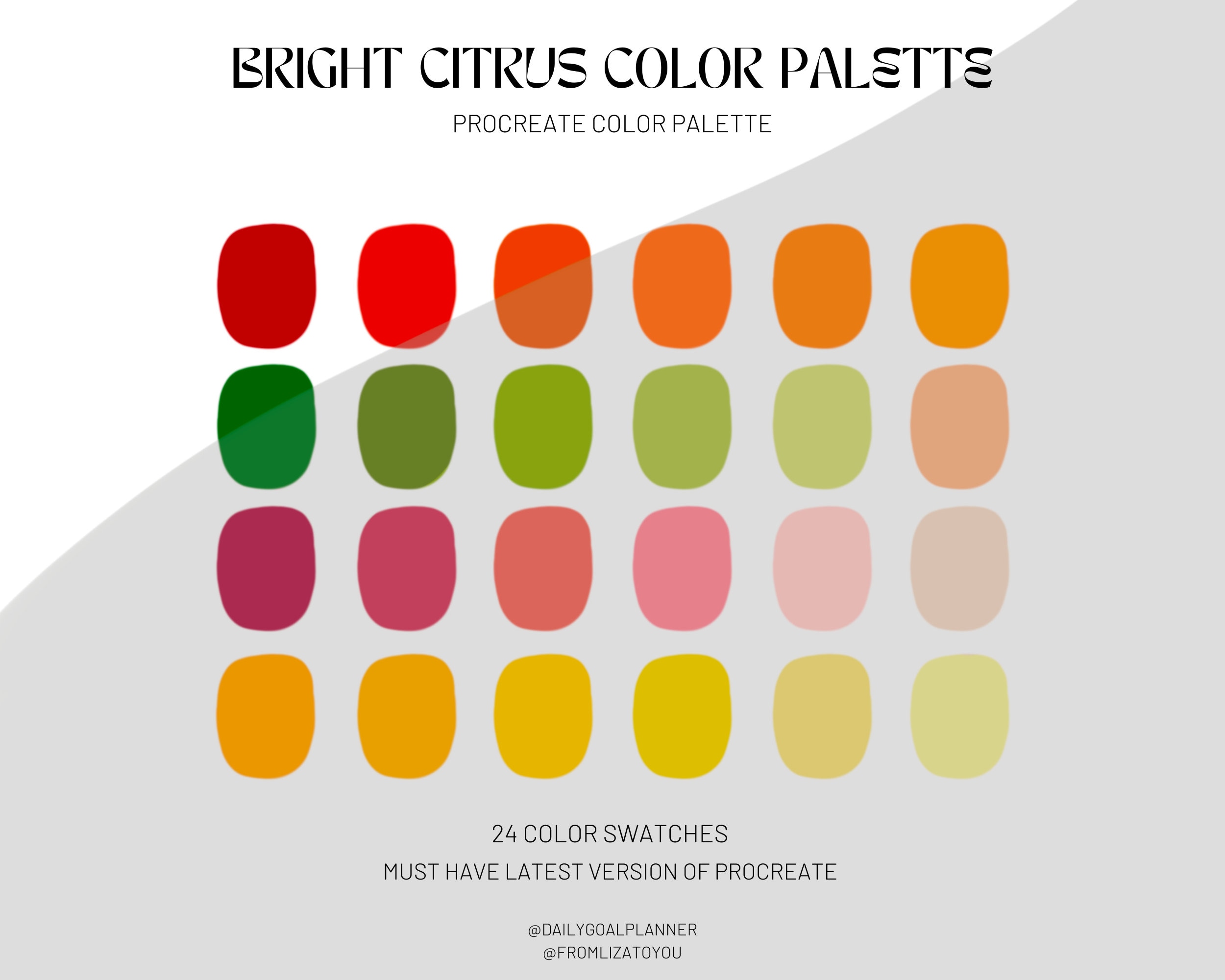 Bright Citrus Inspired Color Palette/color Swatches/instant Download ...