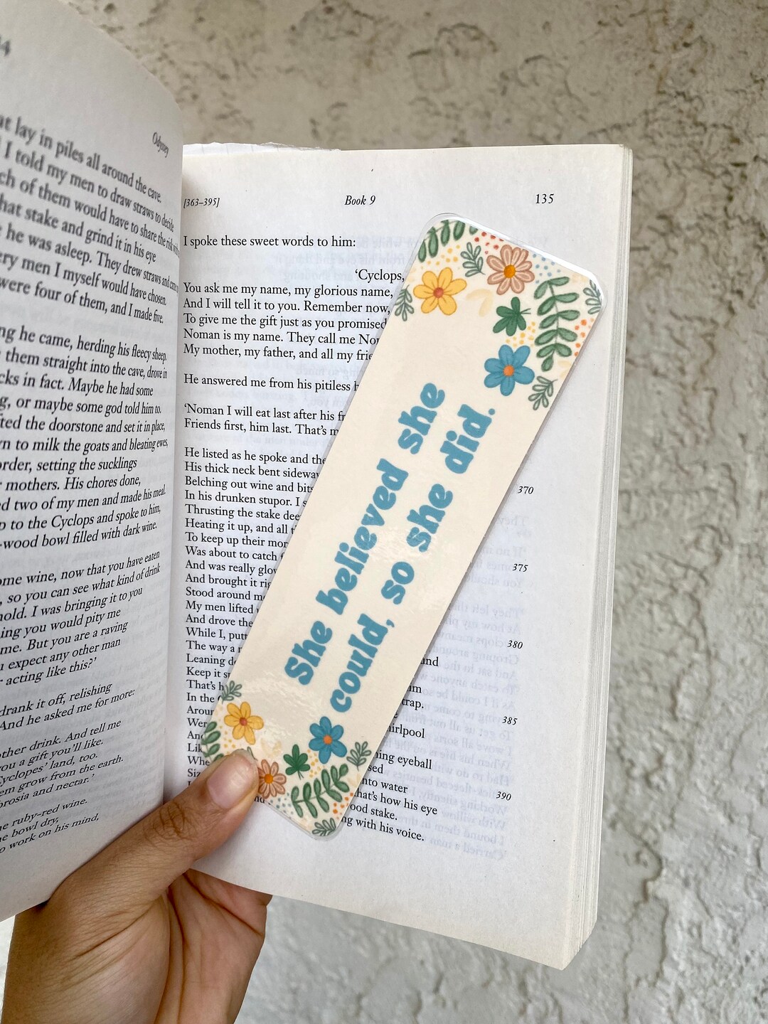 Waterproof Inspirational Bookmark Floral Bookmark double Sided Bookmark ...