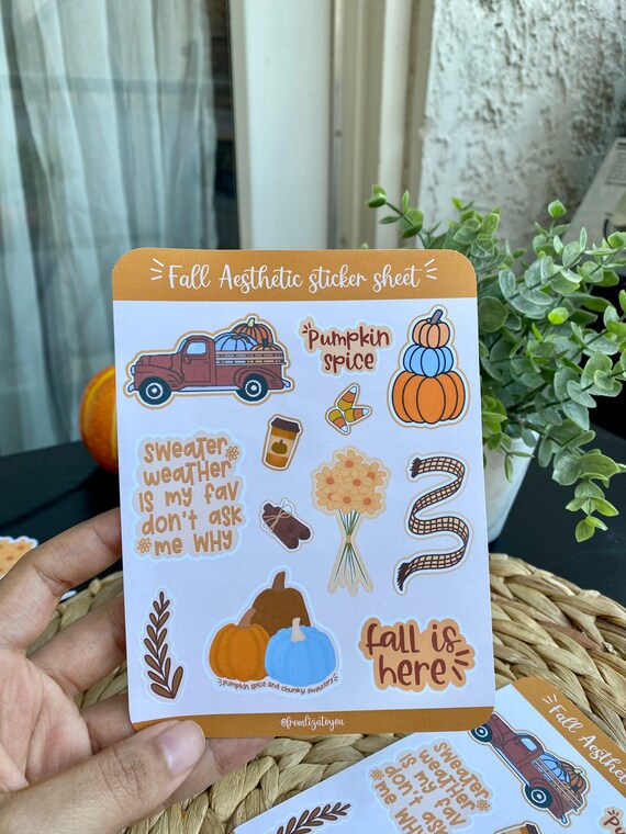 Fall Aesthetic Sticker Sheet - Etsy