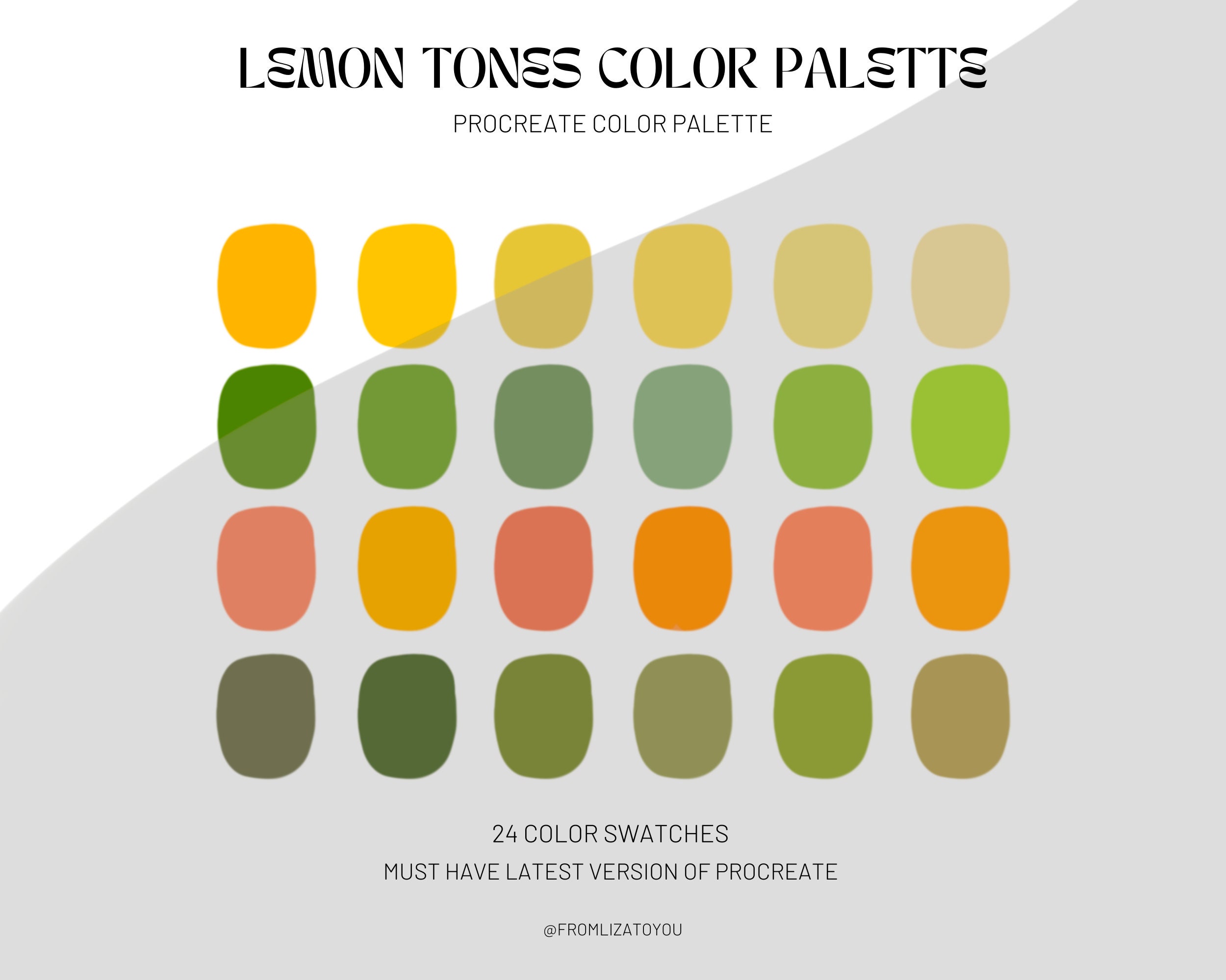 Lemon Inspired Color Palette/color Swatches/instant Download/procreate ...