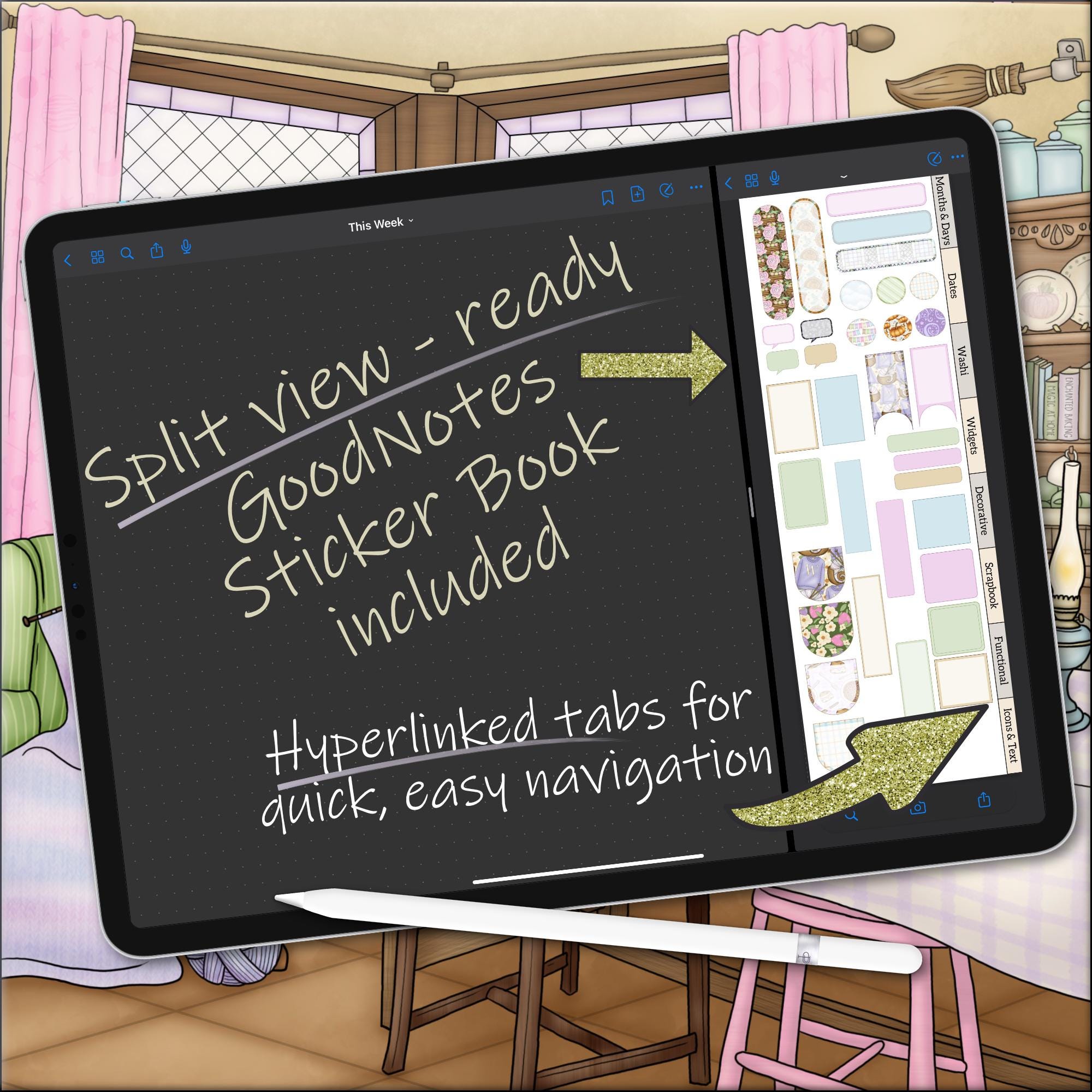 The Burrow Digital Planner Stickers, Hand-drawn Wizarding PNG ...