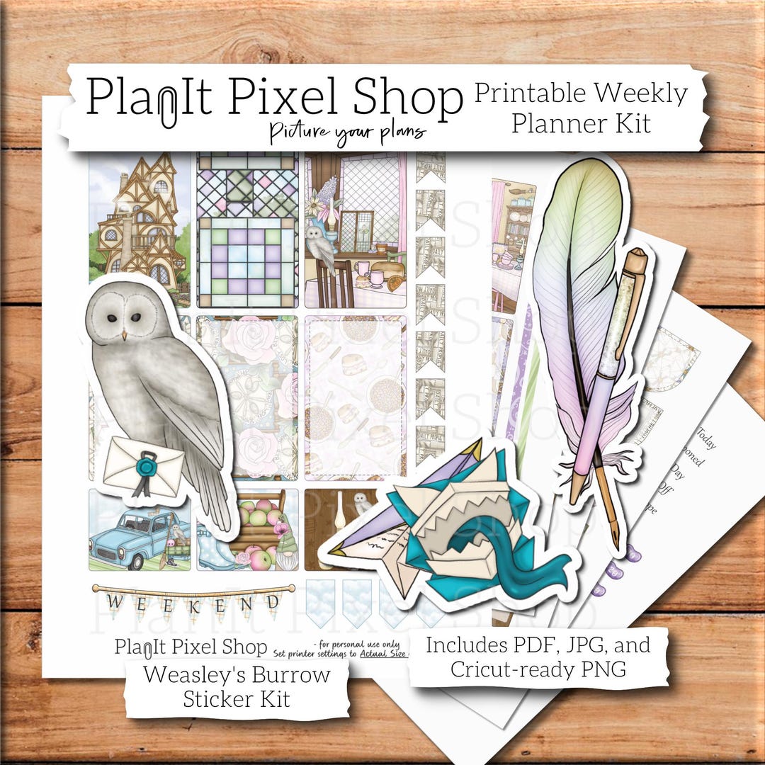 Printable Weasley's Burrow Planner Stickers, Weekly HP Big Bujo ...