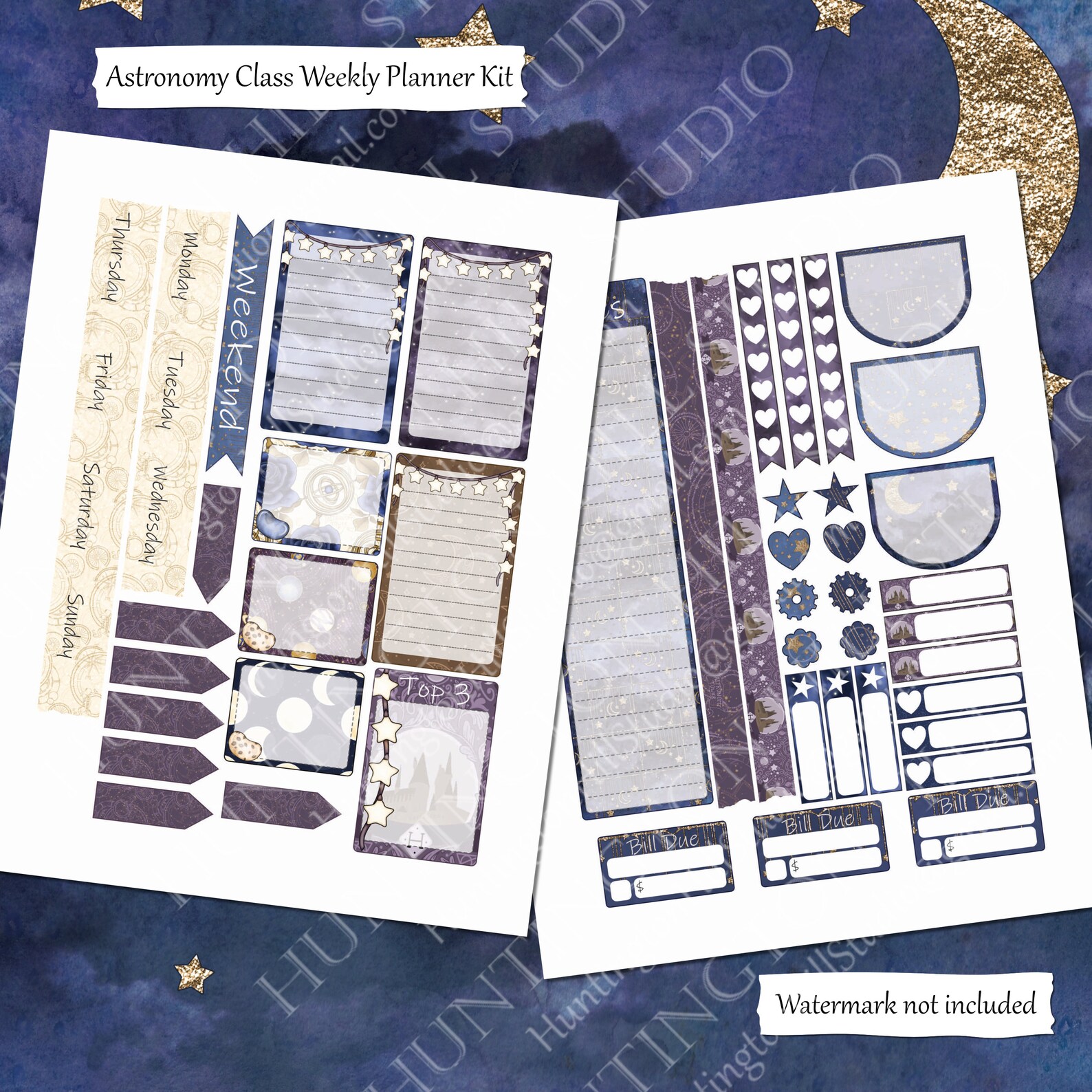 Printable Astronomy Class Planner Stickers Weekly Sticker - Etsy